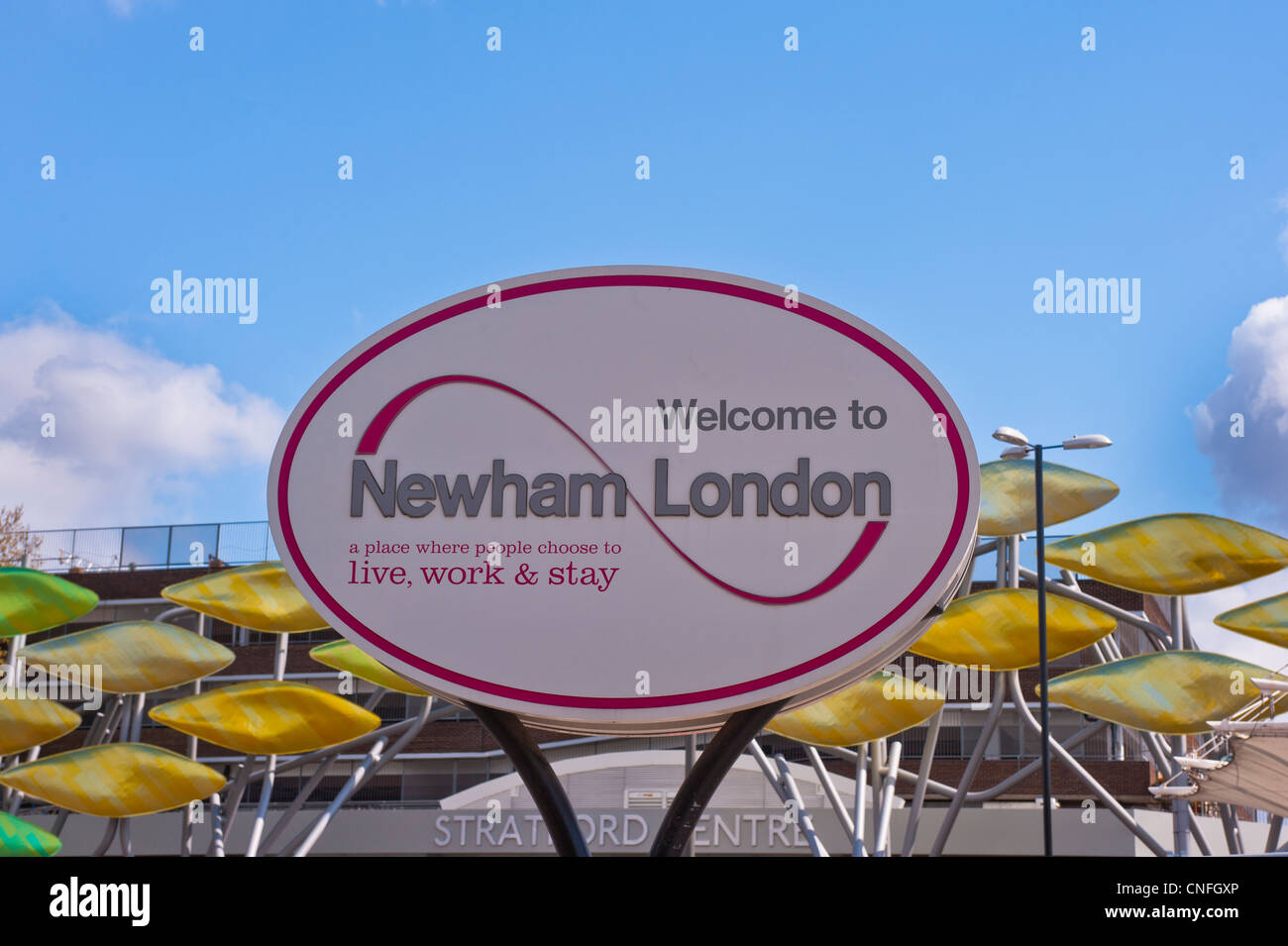 LONDON, UK - APRIL 15, 2012: Welcome to Newham Borough Sign Stock Photo ...