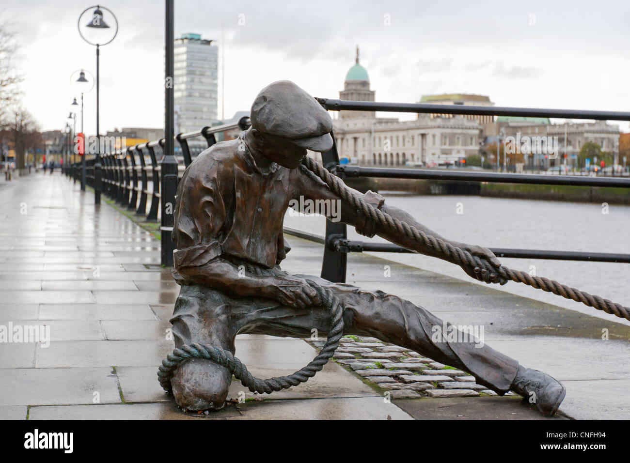 The Linesman statue. Dublin, Ireland Stock Photo - Alamy