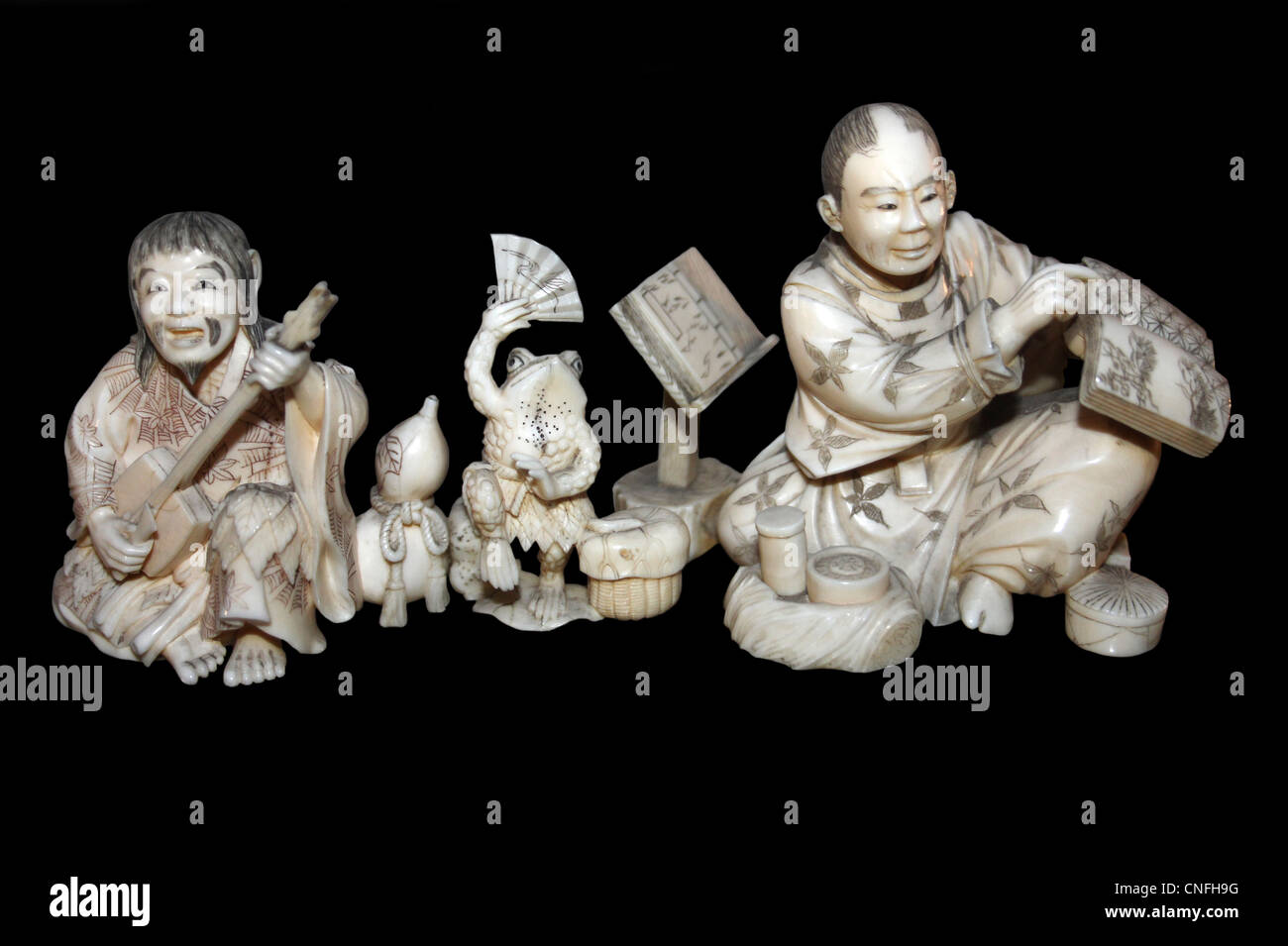 Carved Ivory Netsuke Figures Stock Photo - Alamy