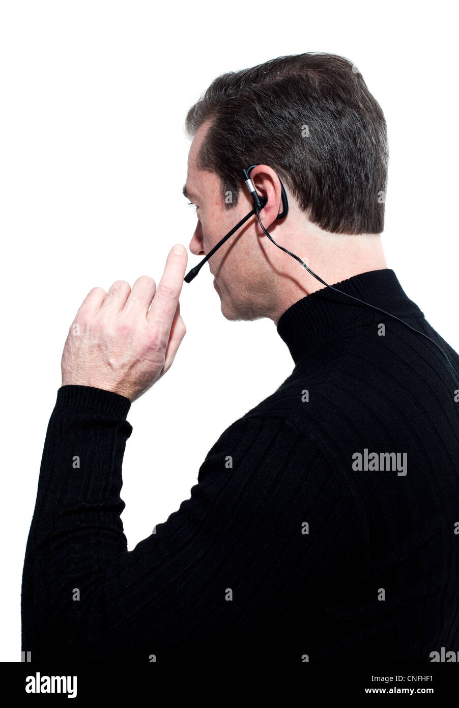 Man wearing headset Stock Photo - Alamy