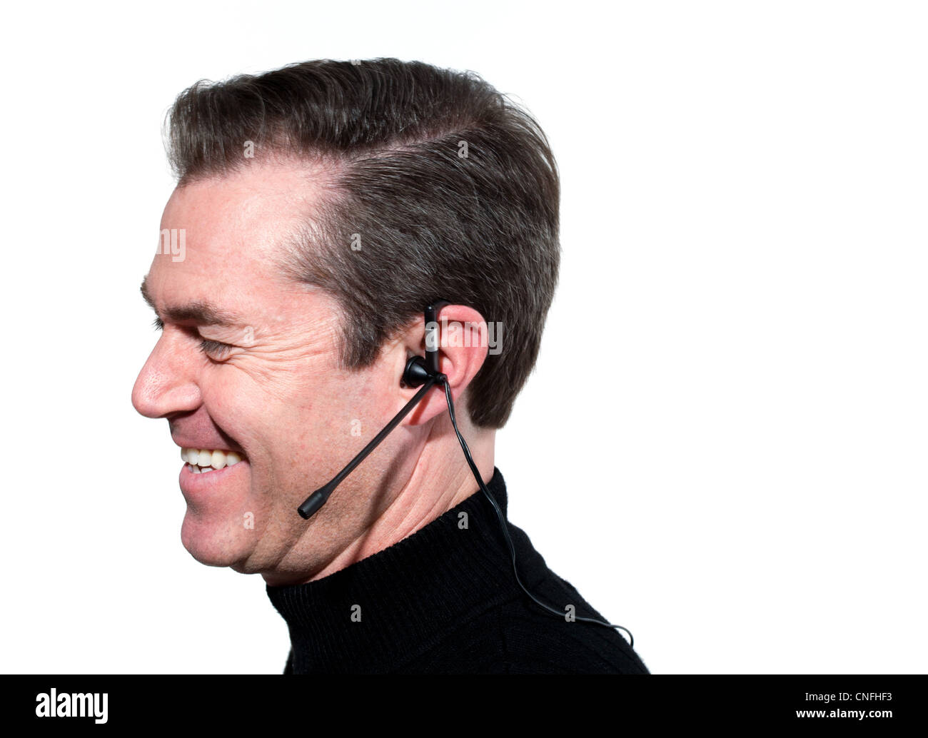Man wearing headset Stock Photo - Alamy