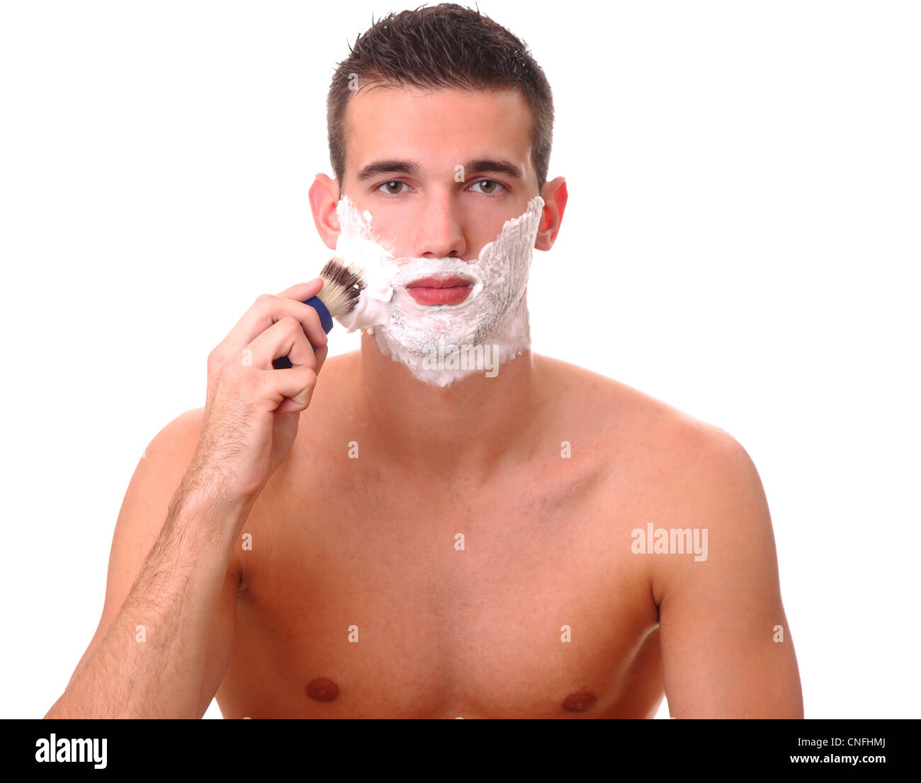 young man shaving Stock Photo - Alamy