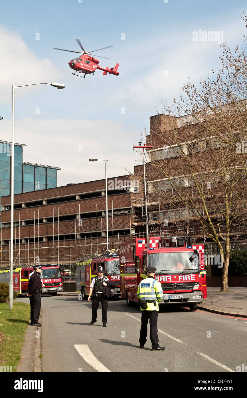 London Fire Brigade and air ambulance attend an incident at Croydon ...