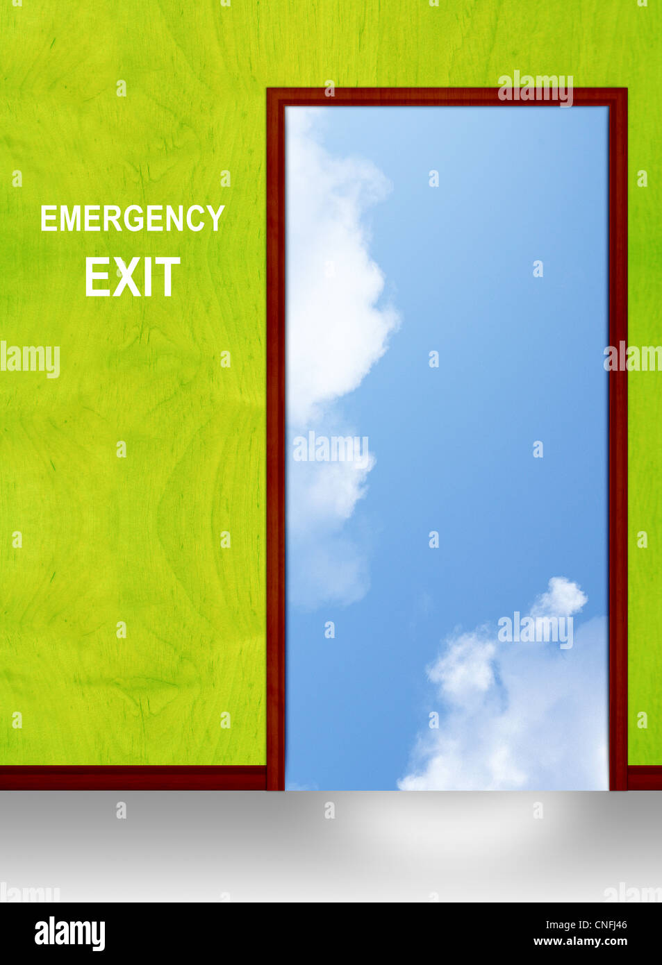 Old green fire exit sign hi-res stock photography and images - Alamy