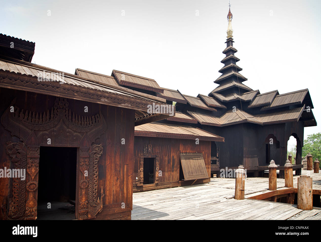 Pakhangyi - an old teak monastery near Pakokku constructed by King ...