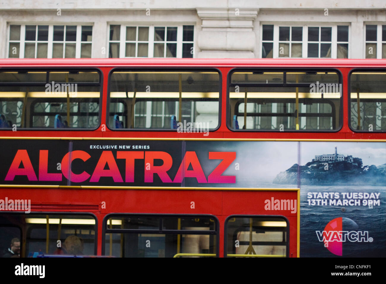 Poster Advertising the Television program Alcatraz on a Double Decker ...