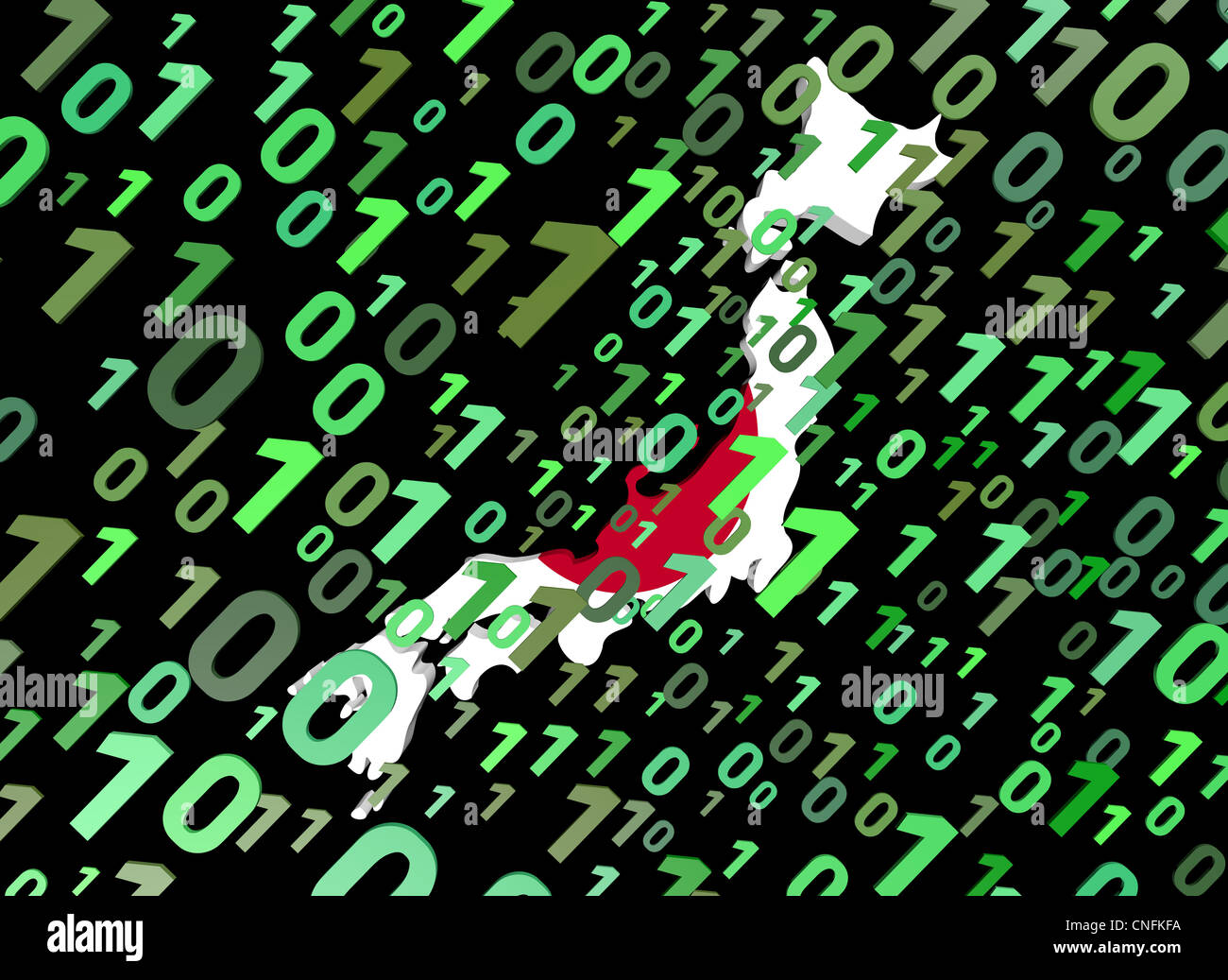 binary and Japan map flag ilustration Stock Photo - Alamy