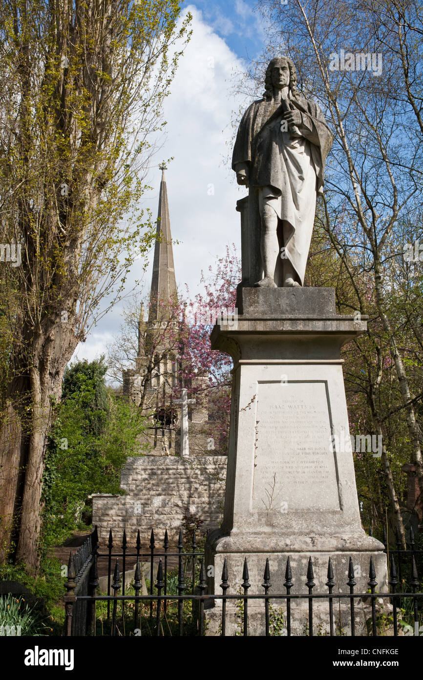 Chapel and Statue of Isaac Watts. Abney Park Cemetery, Stoke Newington ...