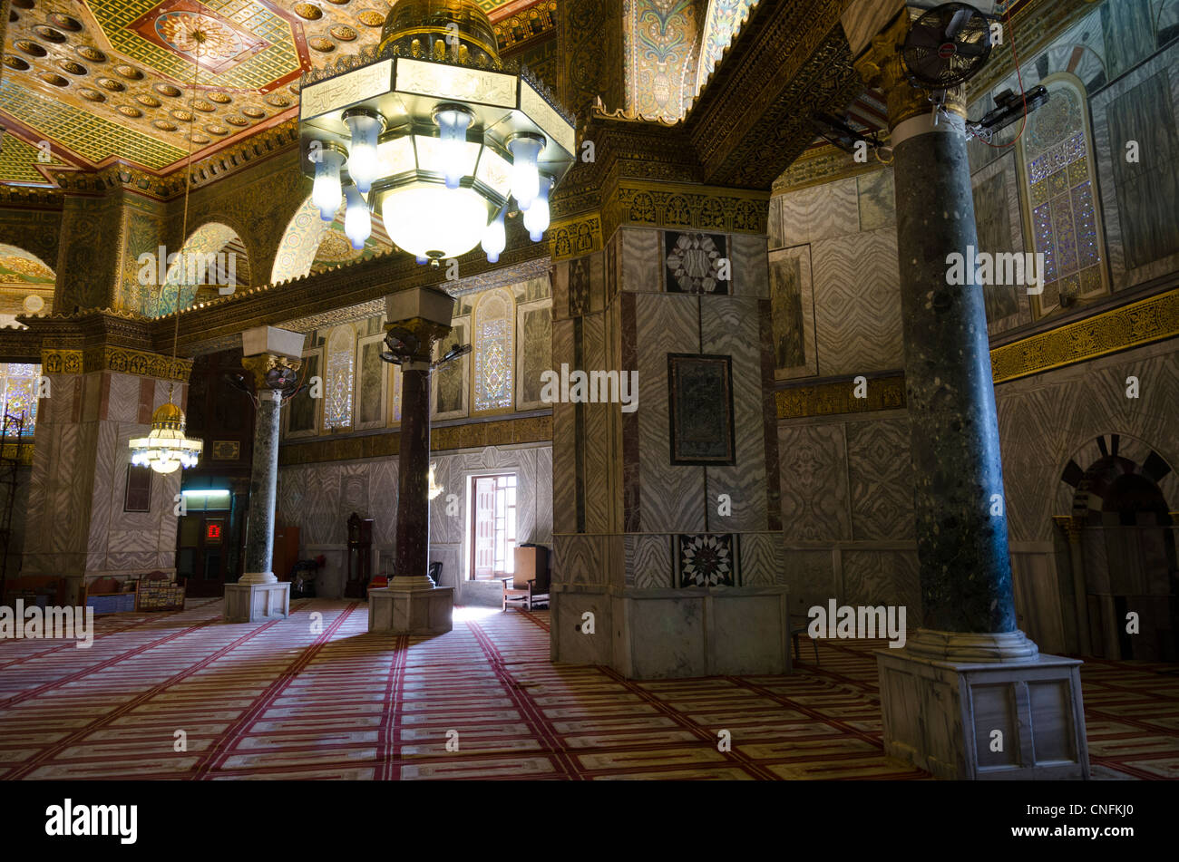 interior of the Al Haram Al Sharif mosque. esplanade of the mosques ...