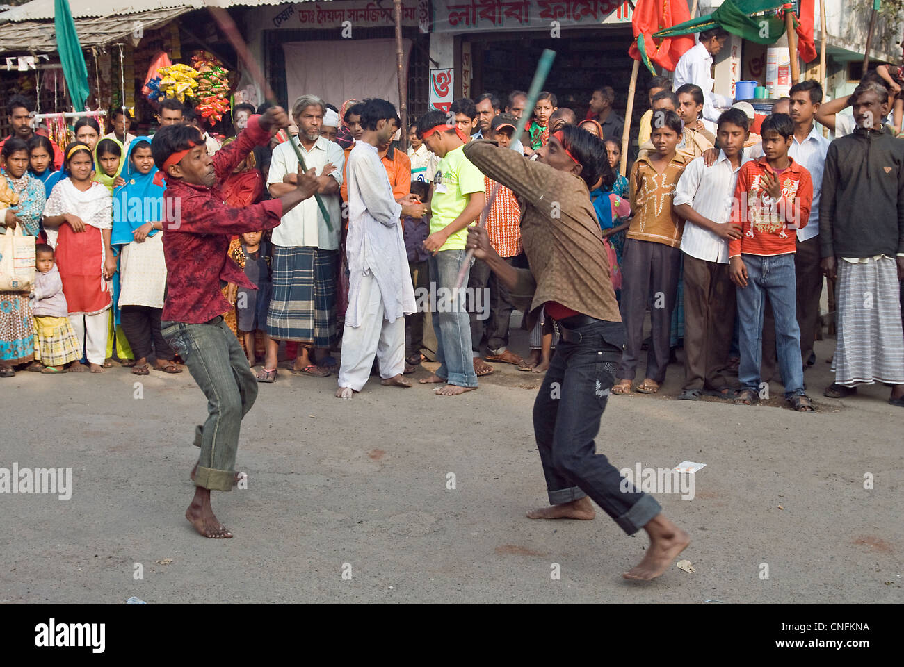 Man fighting during the annual Muslim festival of Muharram in Khulna ...