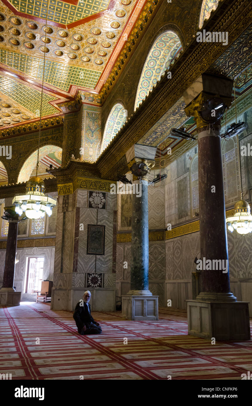 interior of the Al Haram Al Sharif mosque. esplanade of the mosques ...