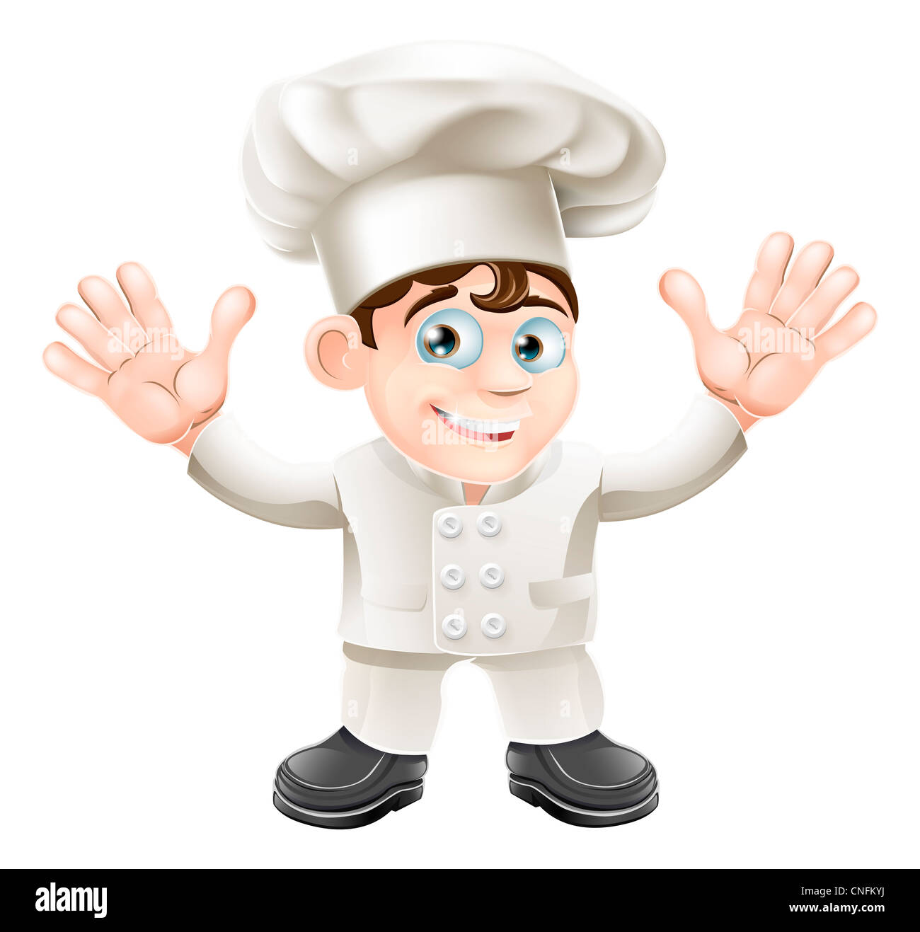 A cute chef mascot character in chef hat and chef uniform Stock Photo ...