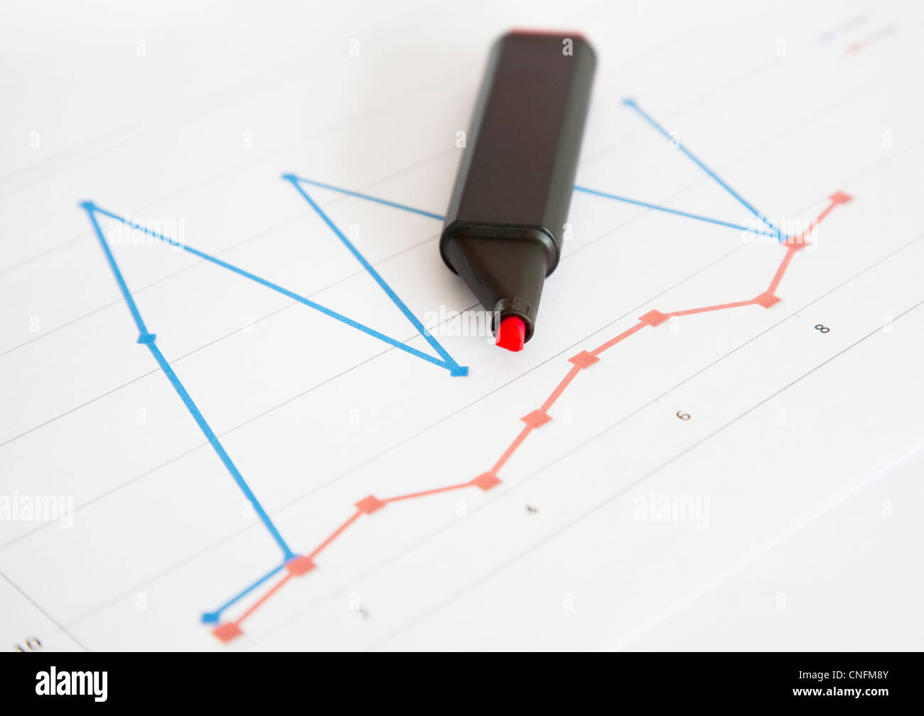 Marker on the diagram background Stock Photo - Alamy