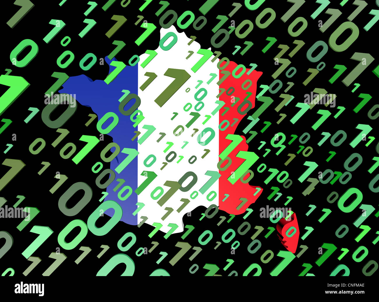 binary and France map flag ilustration Stock Photo - Alamy