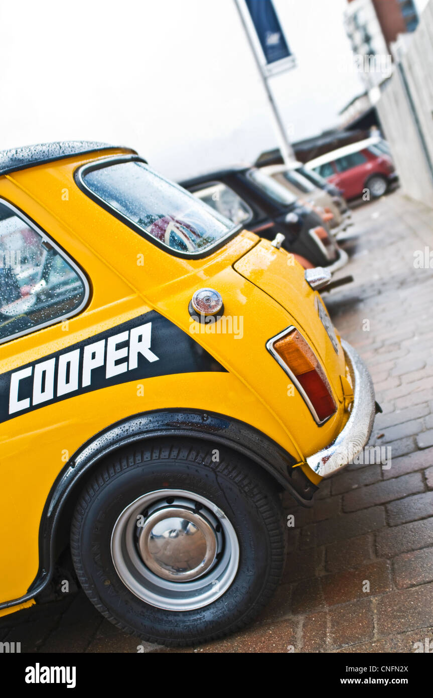 A yellow 'classic' Mini Cooper at a Mini Festival, UK Stock Photo - Alamy