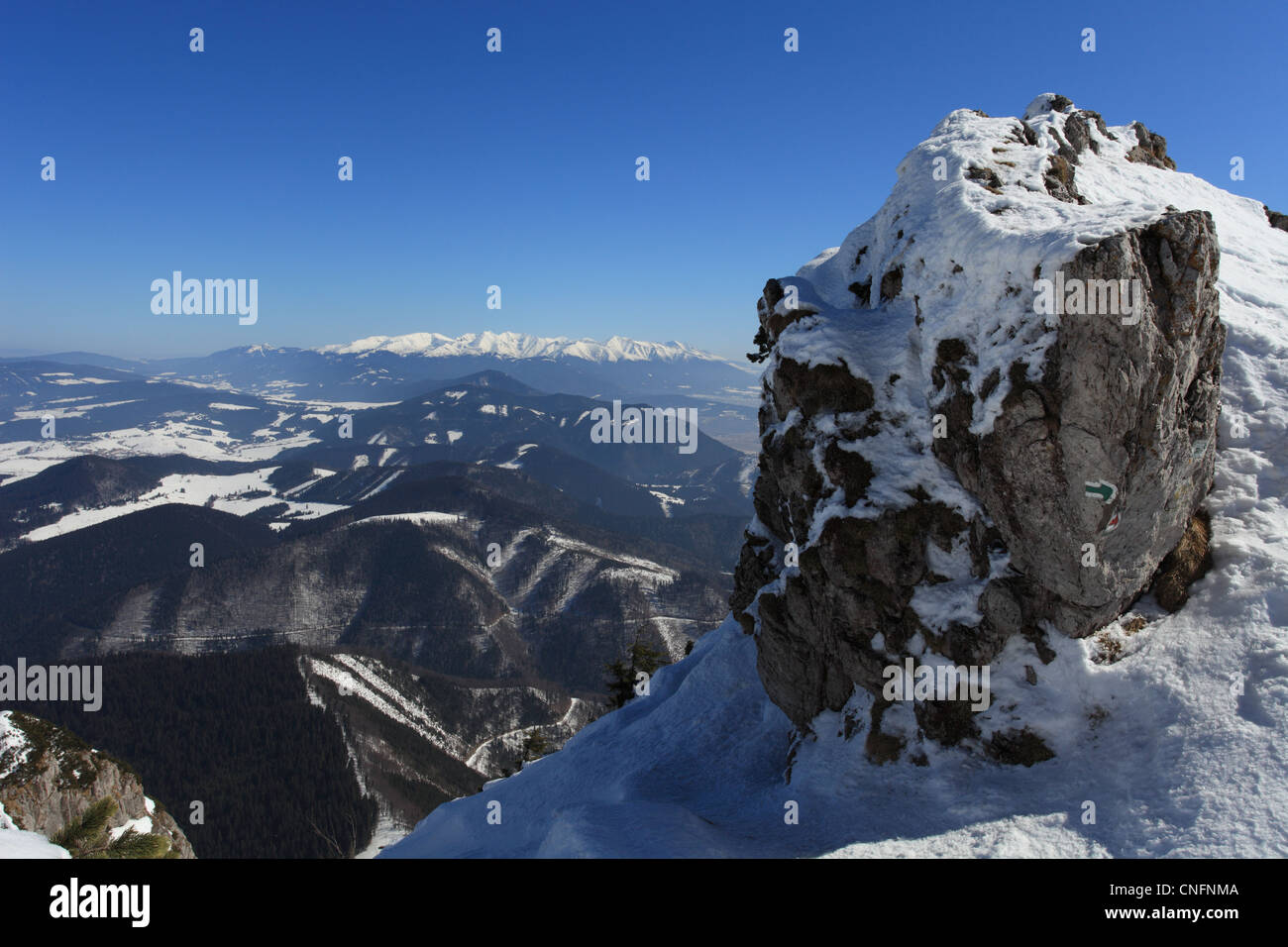 View of the Zapadne Tatry - Rohace from the summit of Velky Choc in ...
