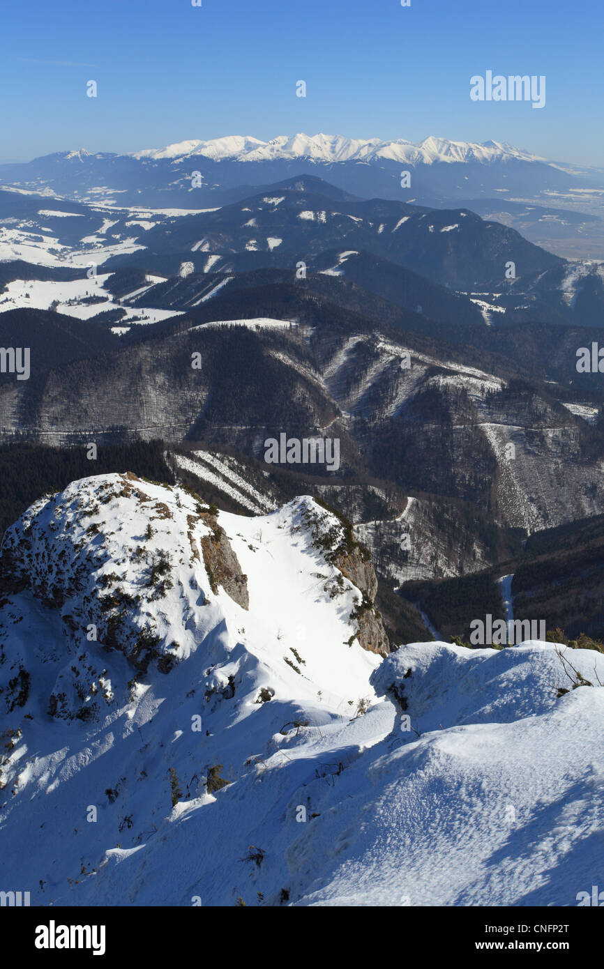 View of the Zapadne Tatry - Rohace from the summit of Velky Choc in ...