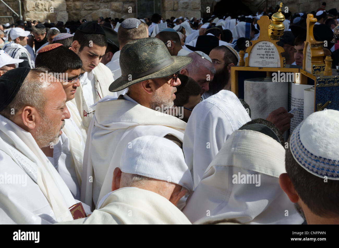 Traditional Cohen's Benediction at the Western Wall during the Passover ...