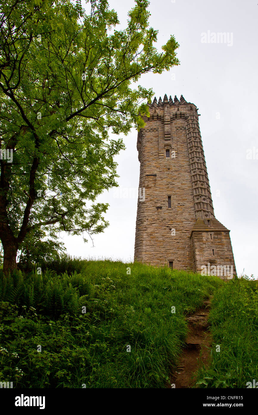 The Wallace Monument on the summit of Abbey Craig in Sterling, Scotland ...