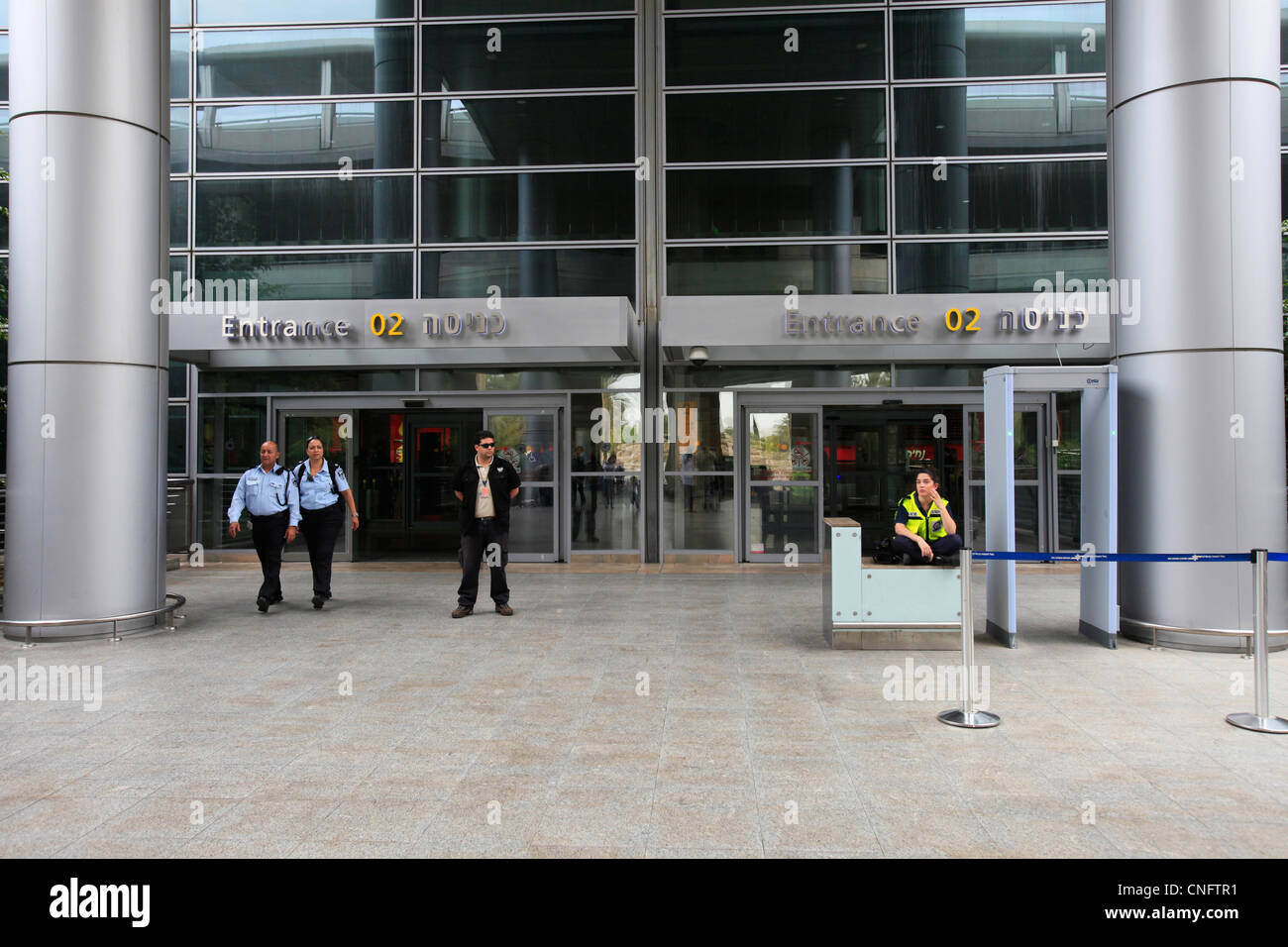 Security guards stand at the entrance to the departure hall of Terminal ...