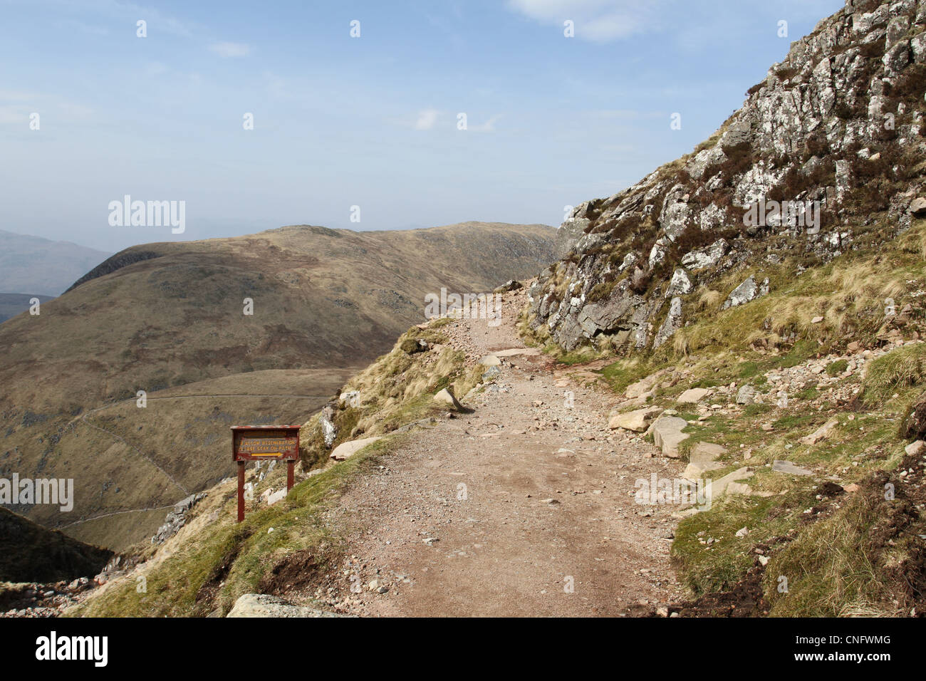 Footpath on Ben Nevis Scotland March 2012 Stock Photo - Alamy