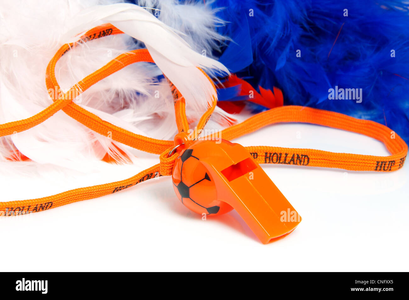 Orange flute in shape of soccer ball with accessories for Dutch soccer ...