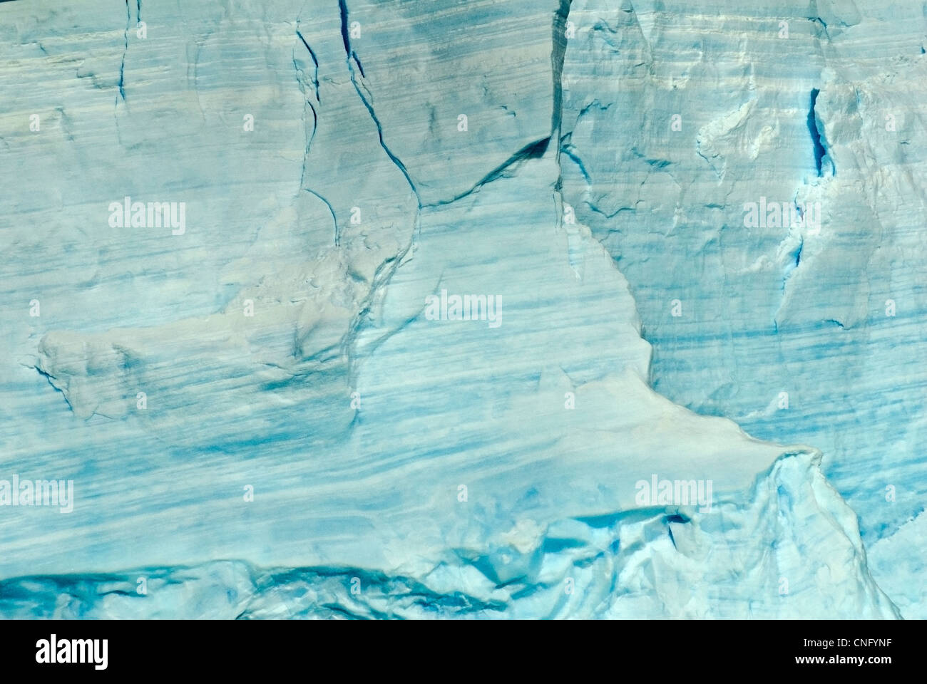 Patterns in the blue ice of an Antarctic iceberg broken off the ...