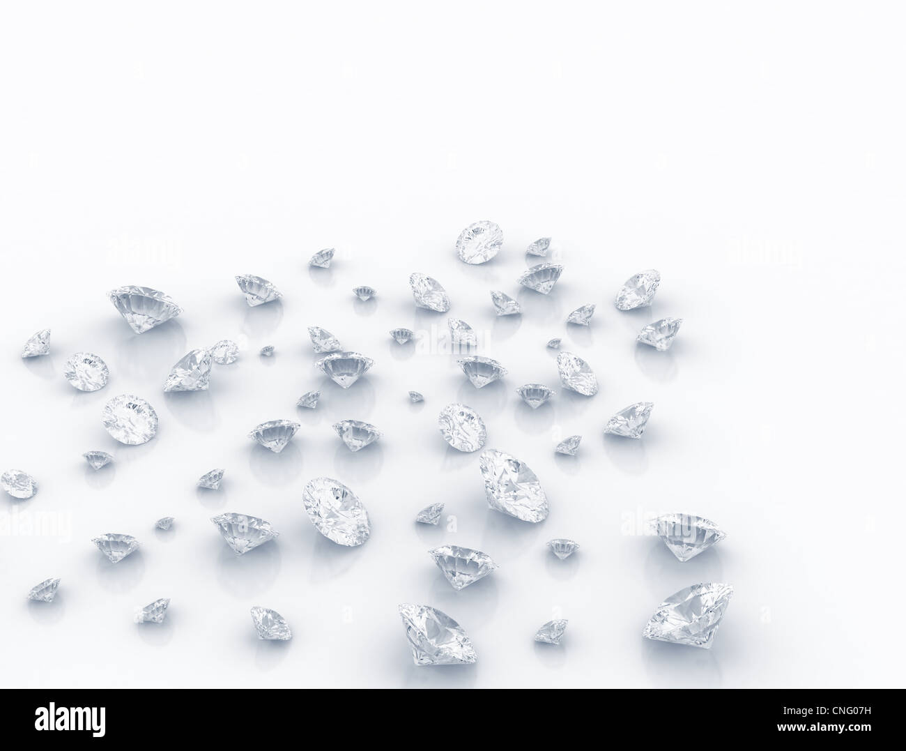 Diamonds on white background Stock Photo - Alamy