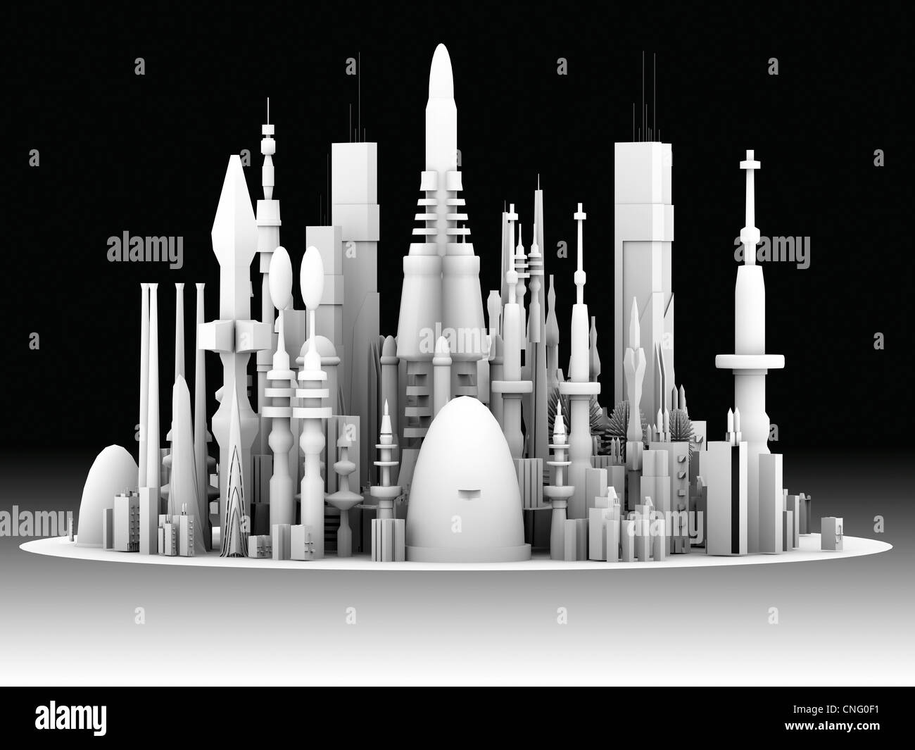 Futuristic cityscape artwork Stock Photo - Alamy
