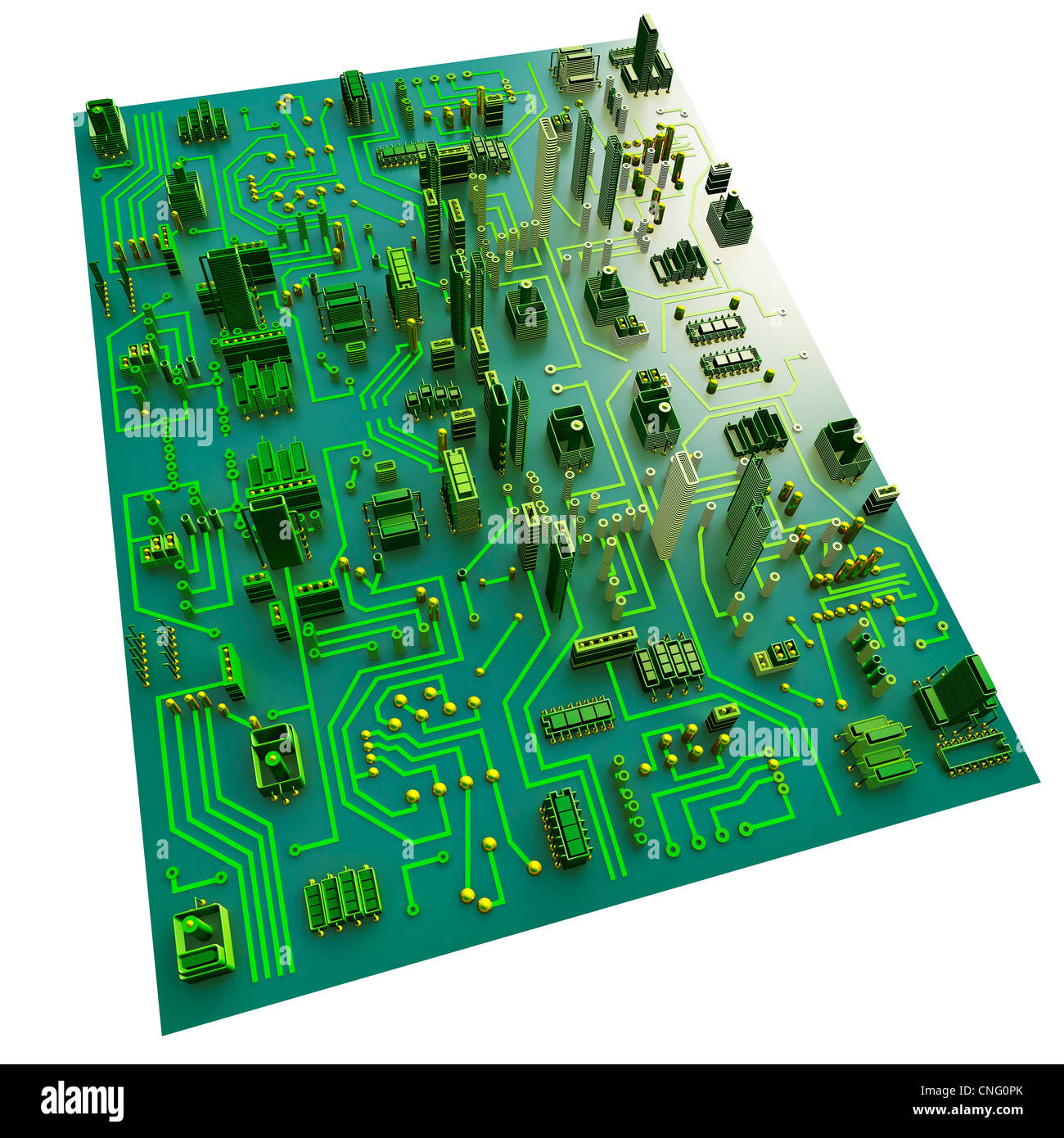 Circuit city computer artwork Stock Photo - Alamy