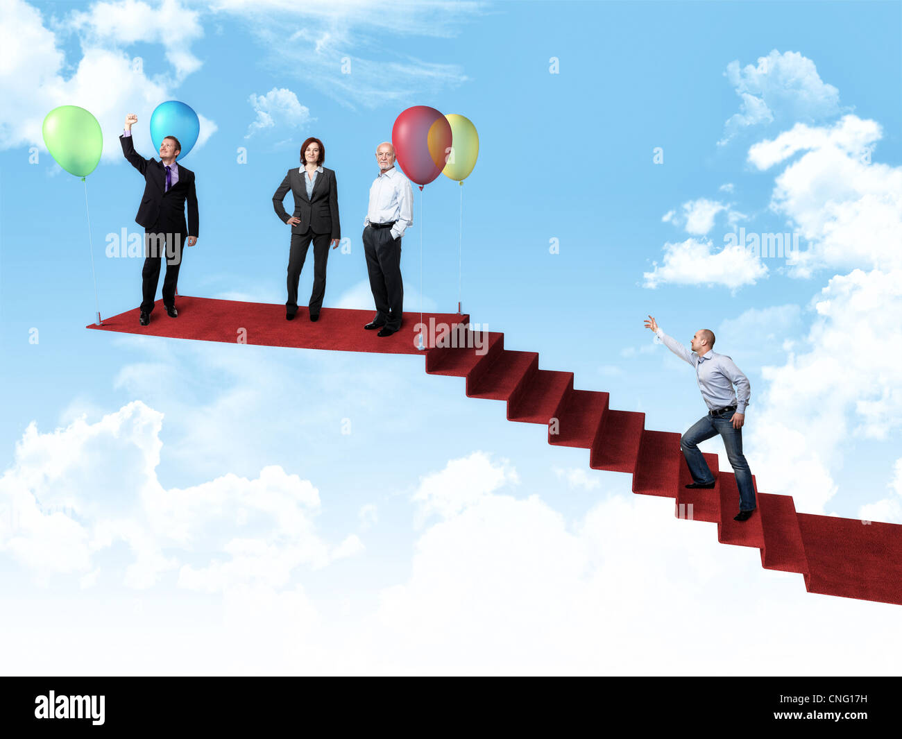 business people on abstract red carpet Stock Photo - Alamy