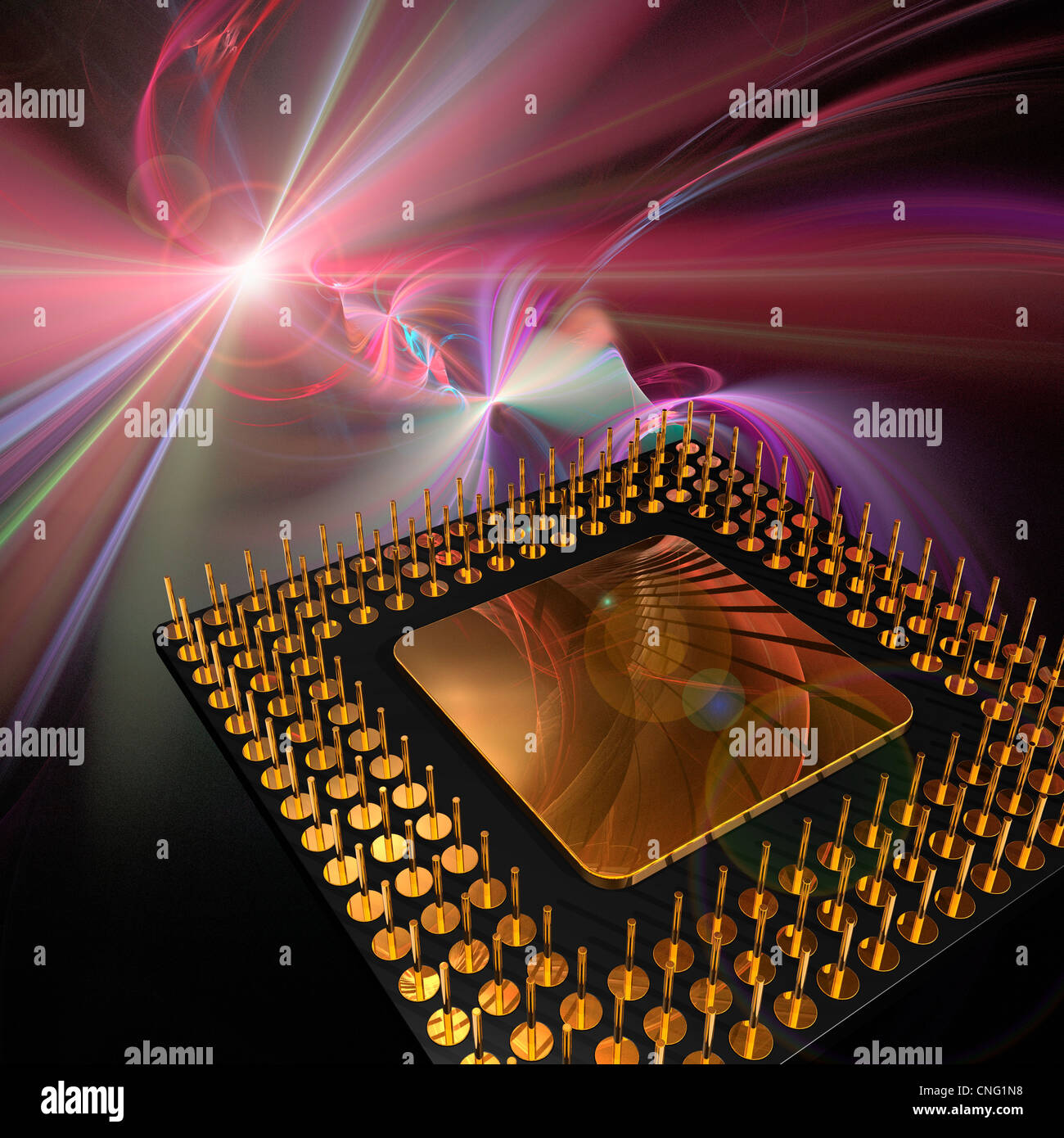 Microprocessor chip artwork Stock Photo - Alamy