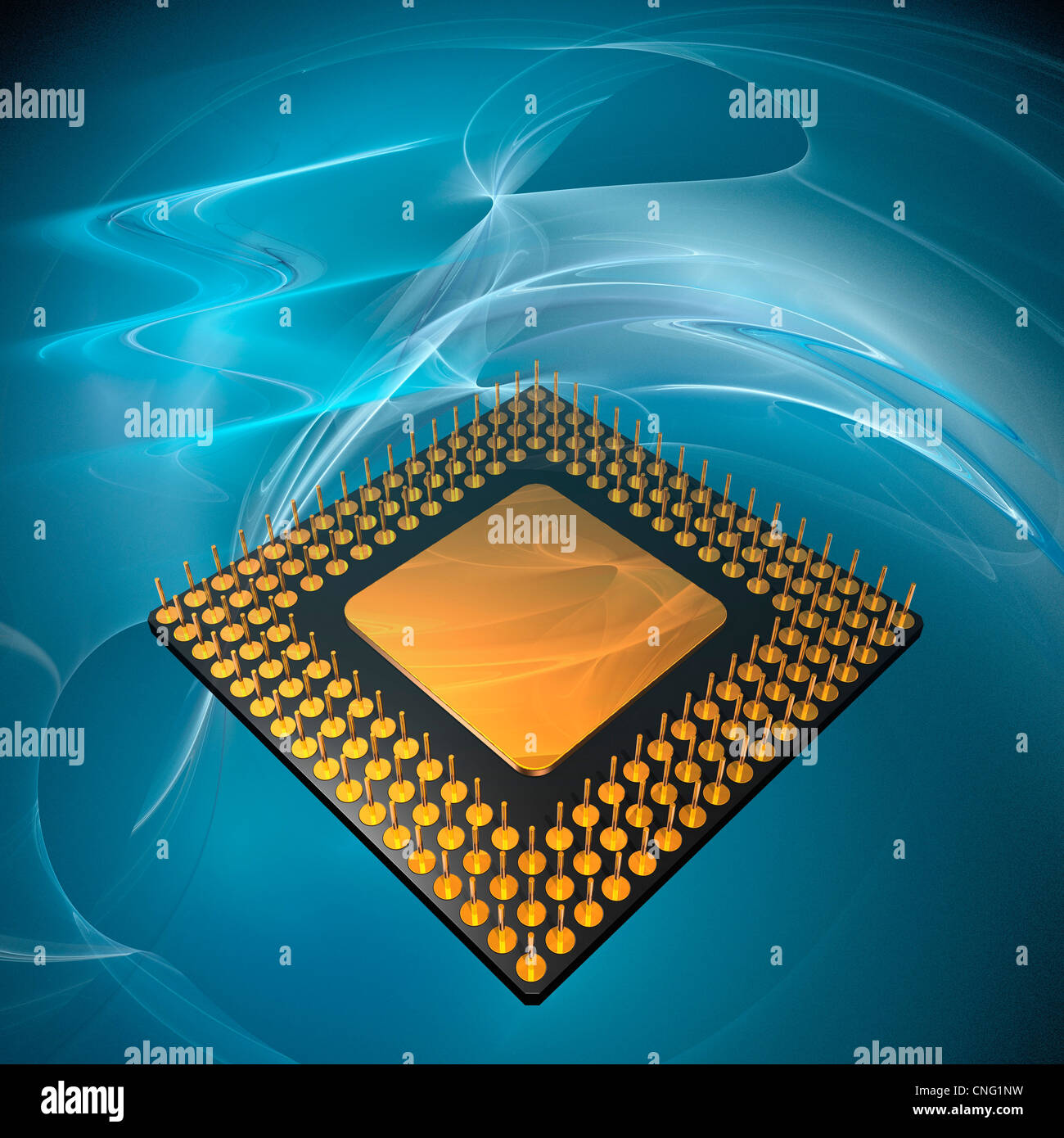 Microprocessor chip artwork Stock Photo - Alamy