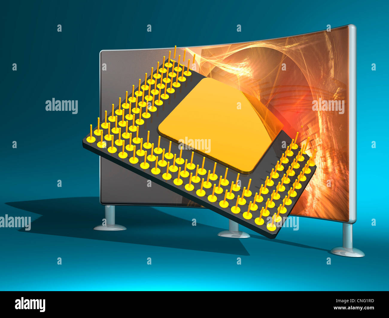 Microprocessor research artwork Stock Photo - Alamy