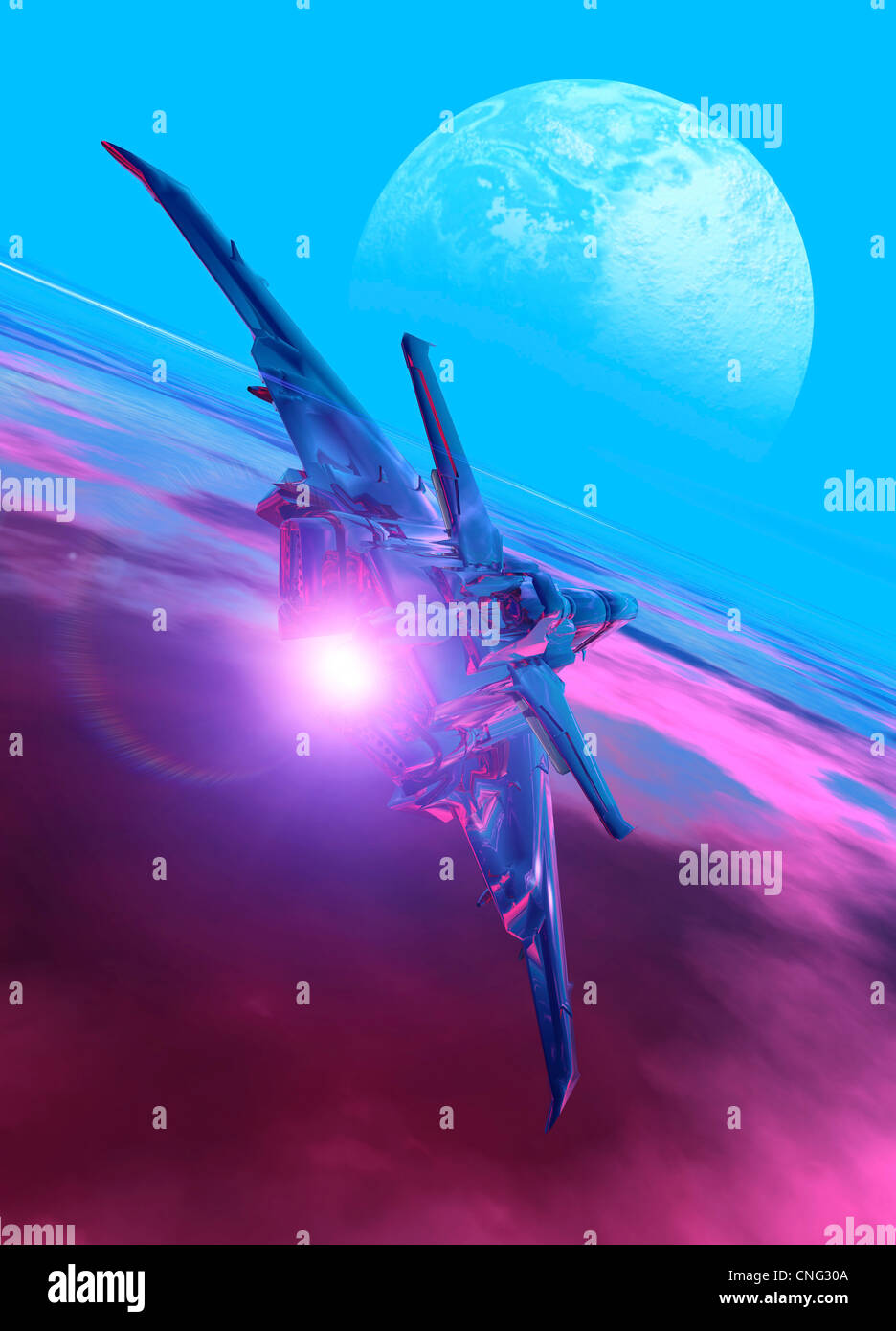 Alien spaceship artwork Stock Photo - Alamy