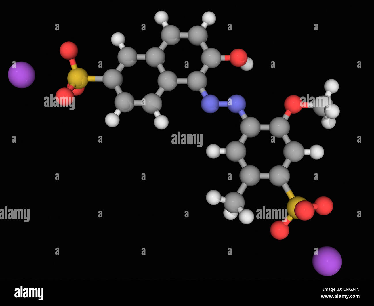 Allura Red AC molecule Stock Photo - Alamy