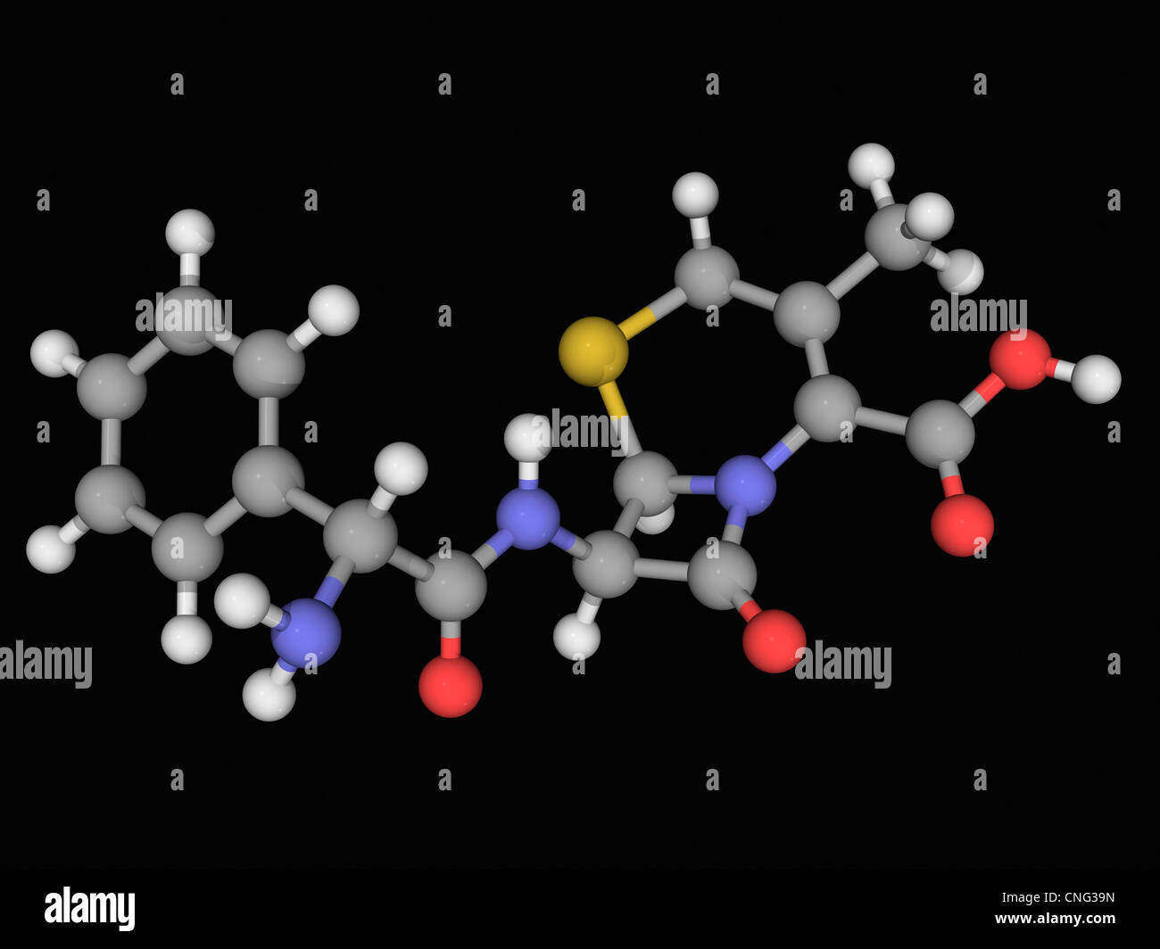 Cephalexin drug molecule Stock Photo - Alamy
