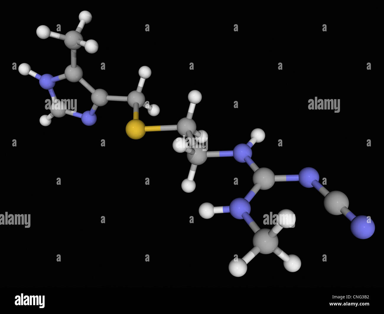 Cimetidine drug molecule Stock Photo - Alamy