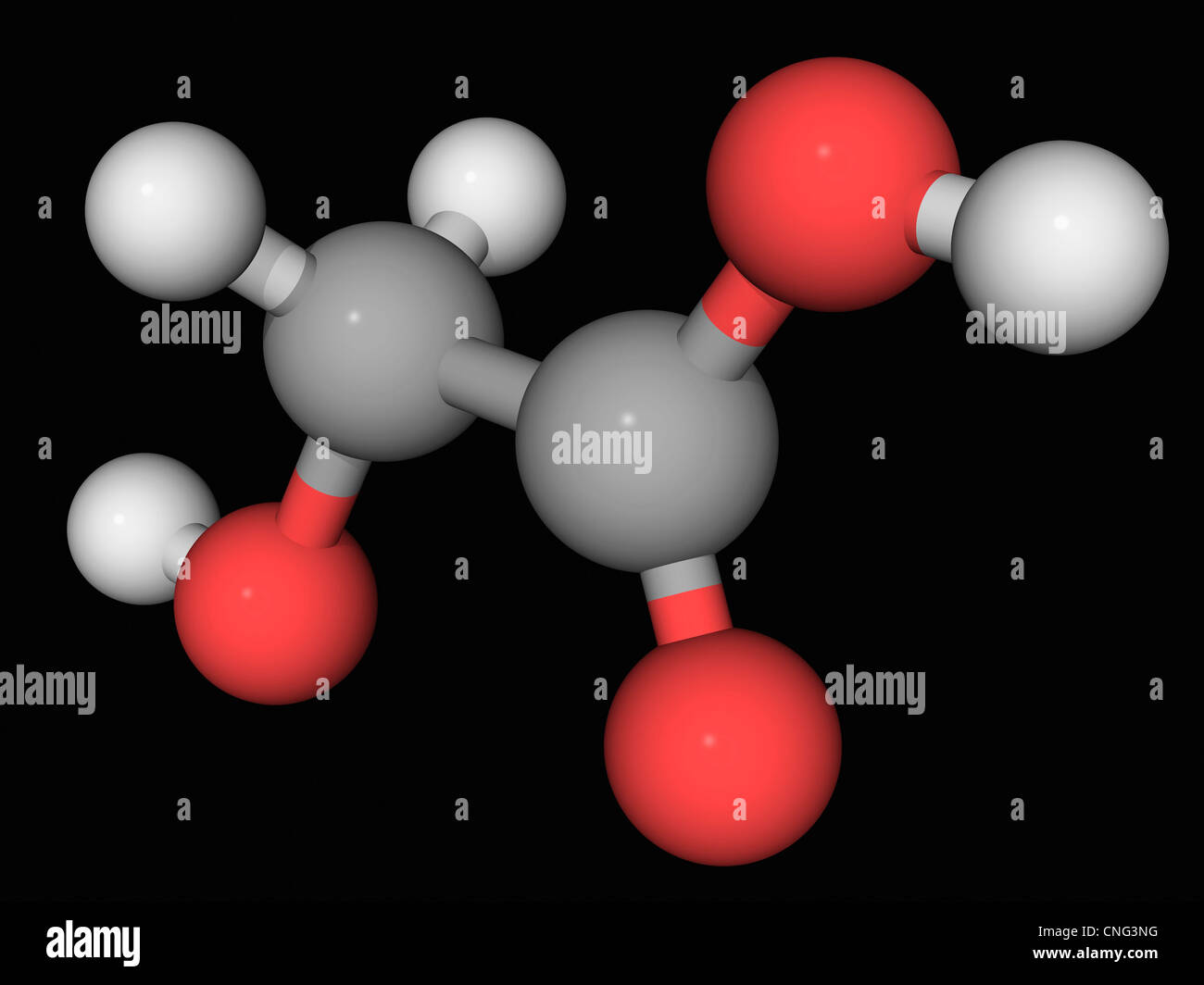 Hydroxyacetic acid molecule Stock Photo - Alamy