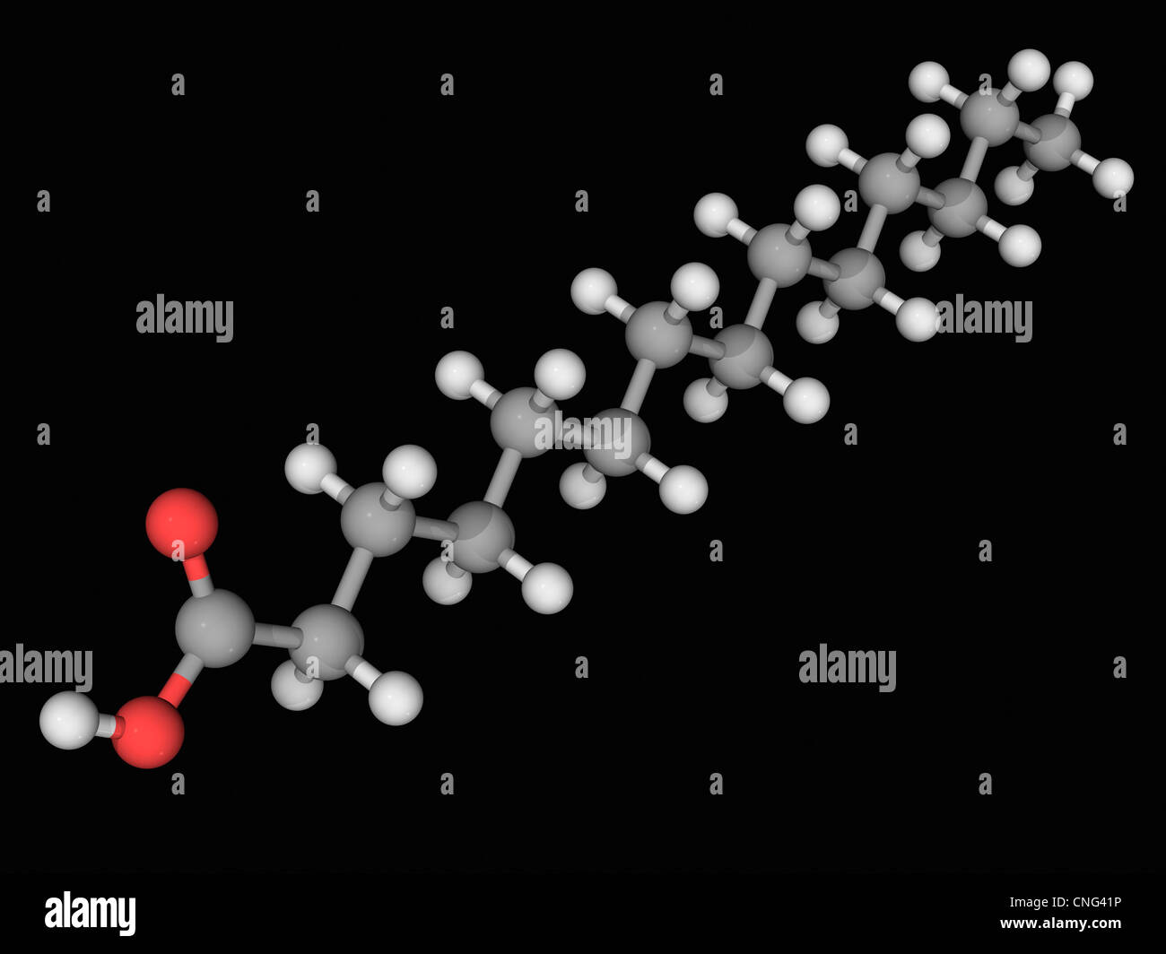 Myristic acid molecule Stock Photo - Alamy