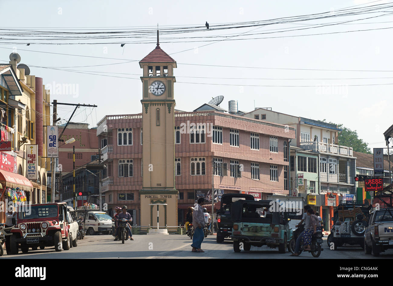 Purcell Tower, Pyin U Lwin. Also known as Maymyo, near Mandalay, Burma ...
