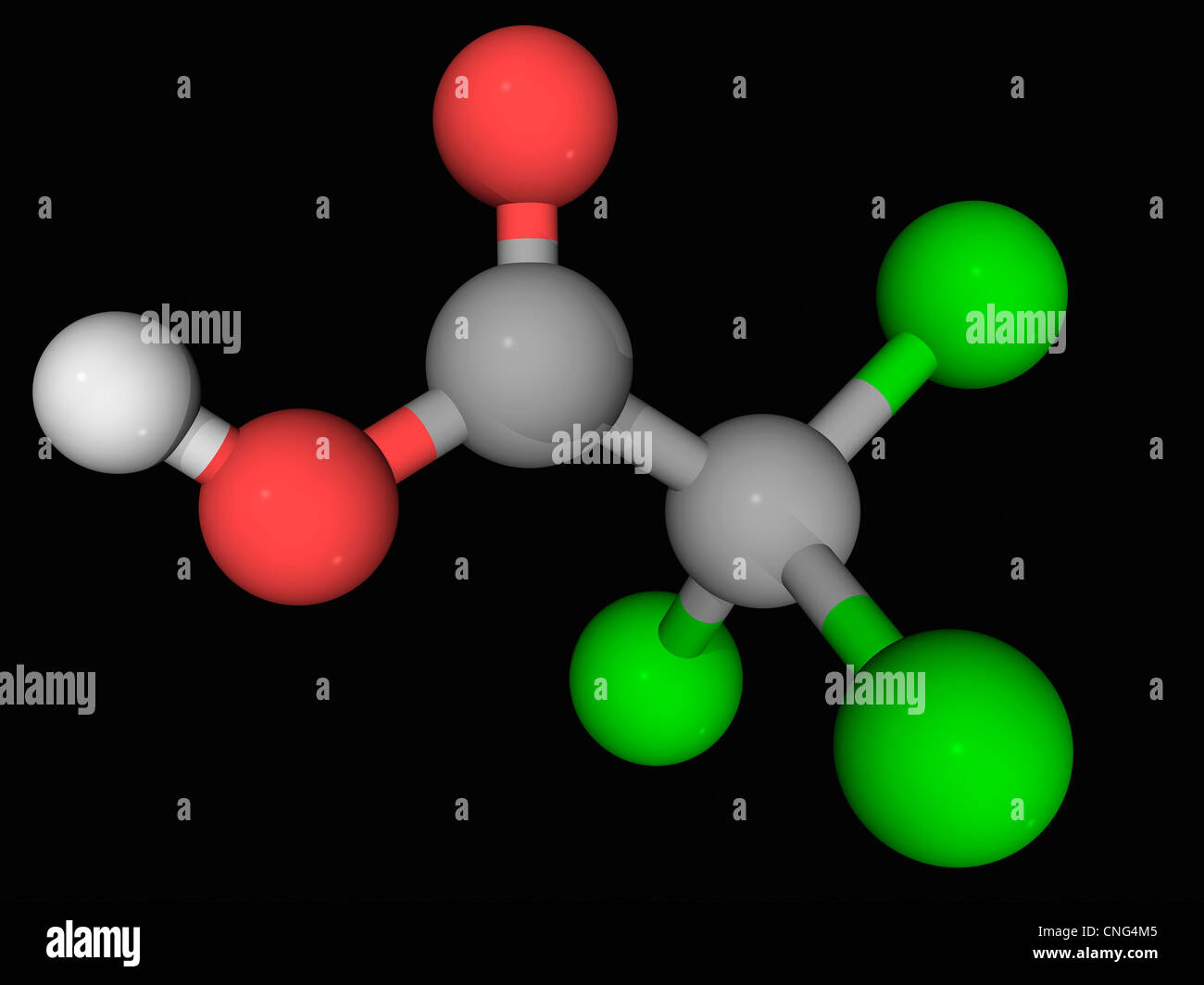 Trichloroacetic acid molecule Stock Photo - Alamy