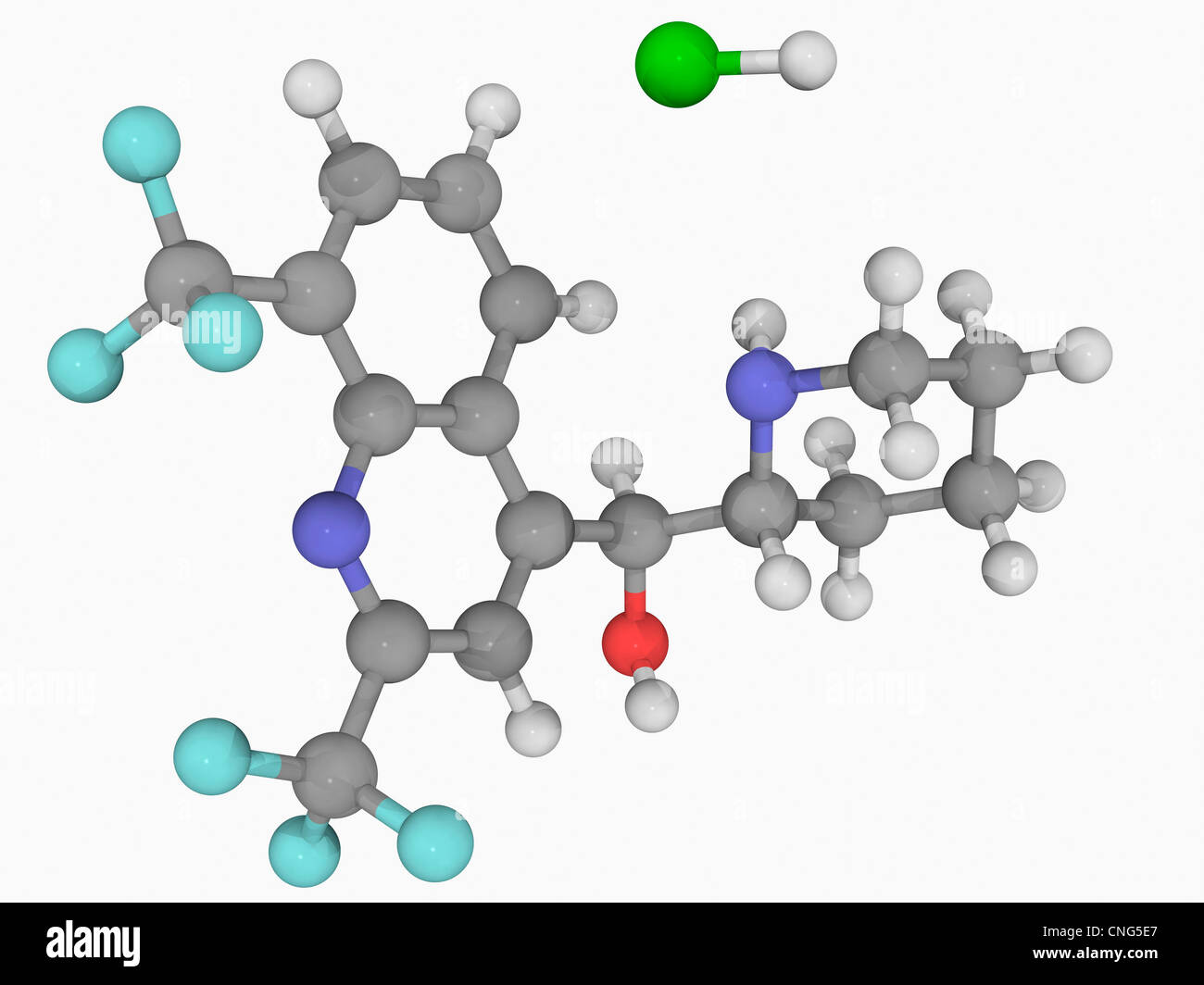 Mefloquine hydrochloride drug molecule Stock Photo - Alamy