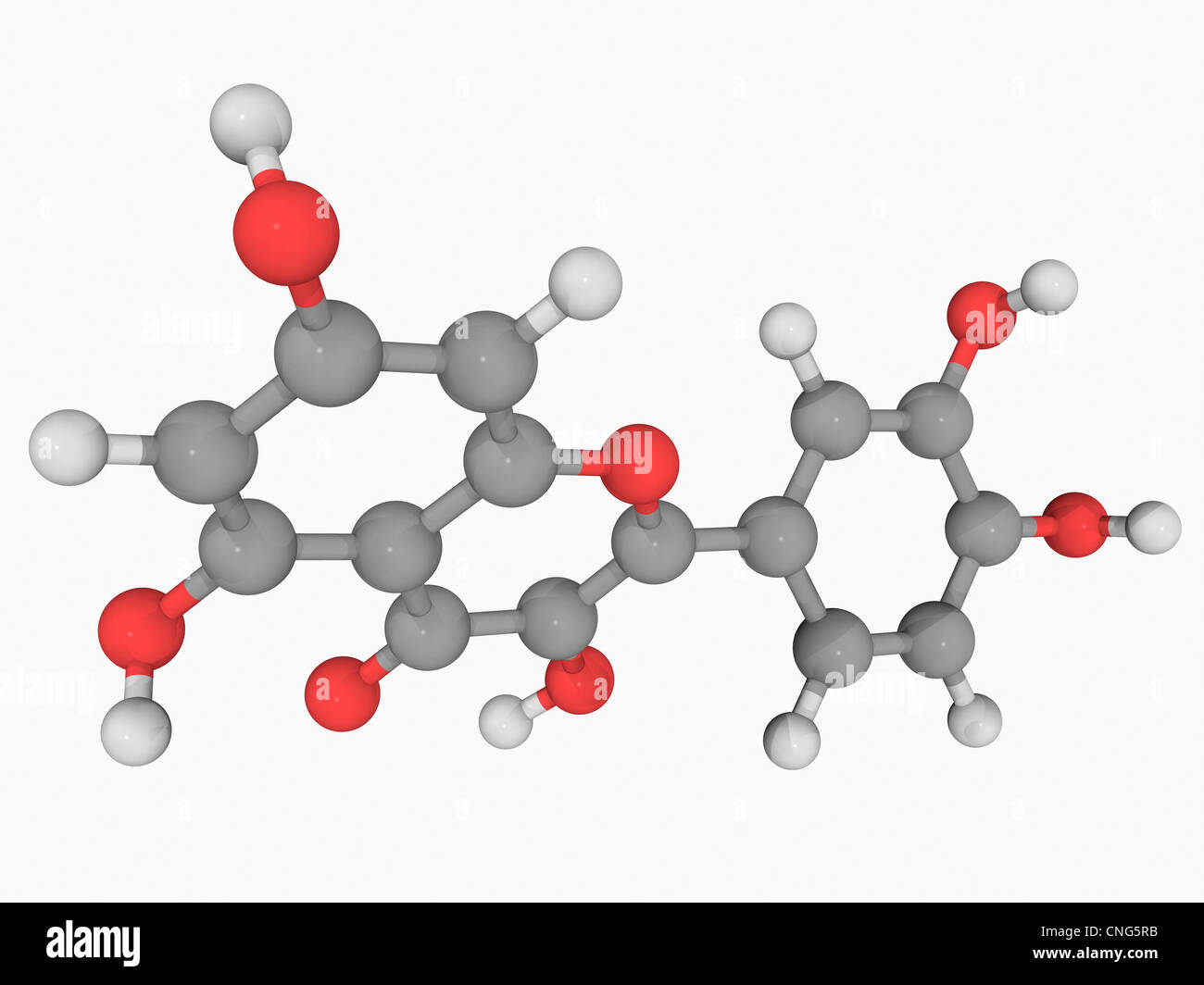 Quercetin molecular model flavonoid chemical Cut Out Stock Images ...