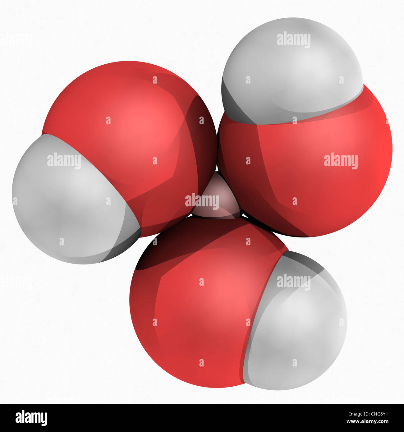 Boric acid molecule Stock Photo - Alamy