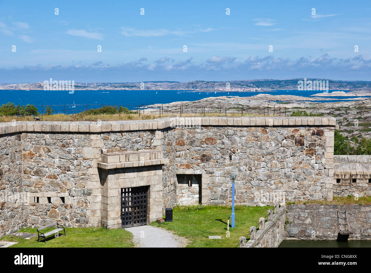 View of the west coast archipelago from the castle of Marstrand, Sweden ...