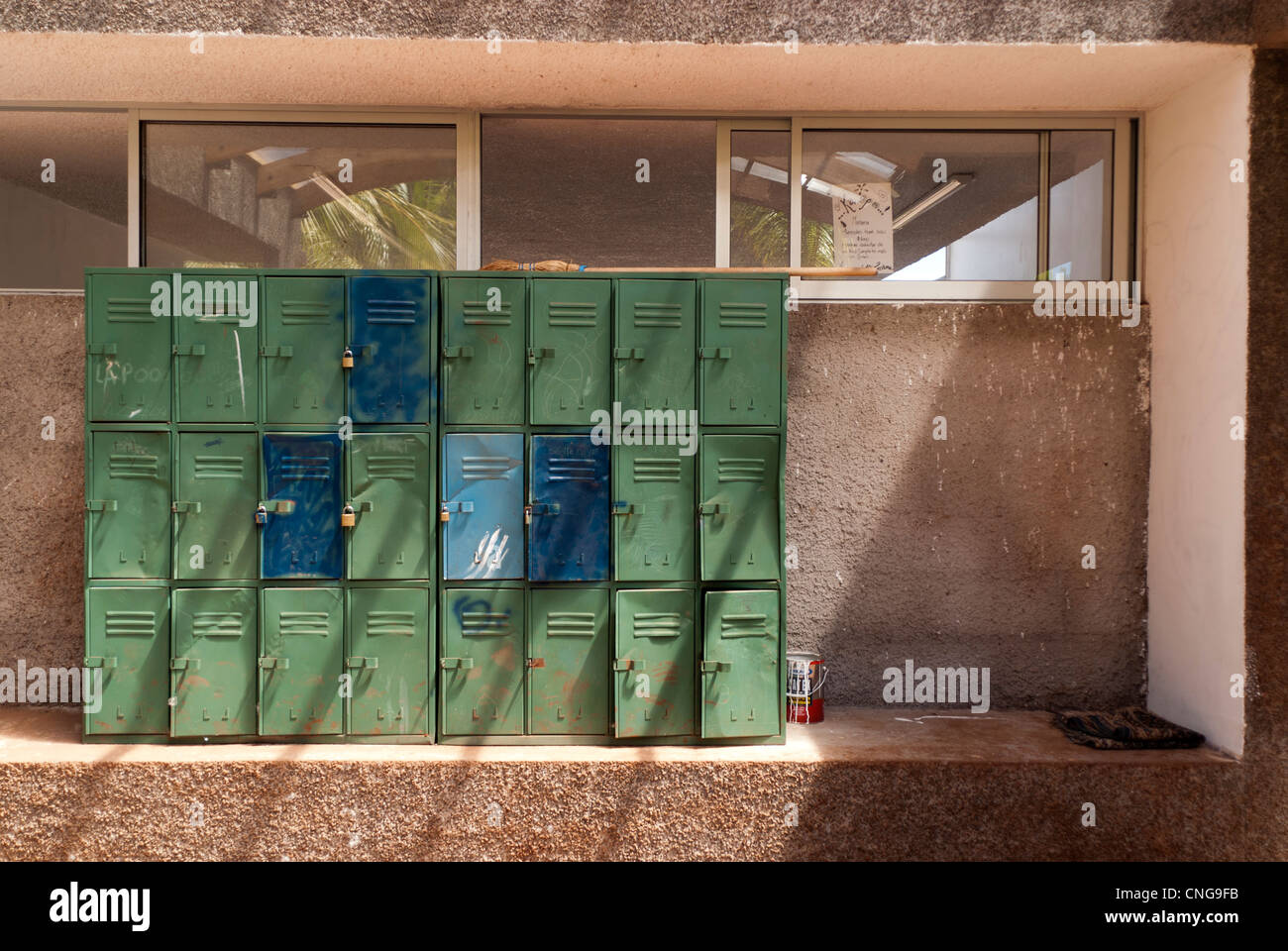 Lockers in Easter Island school Stock Photo - Alamy
