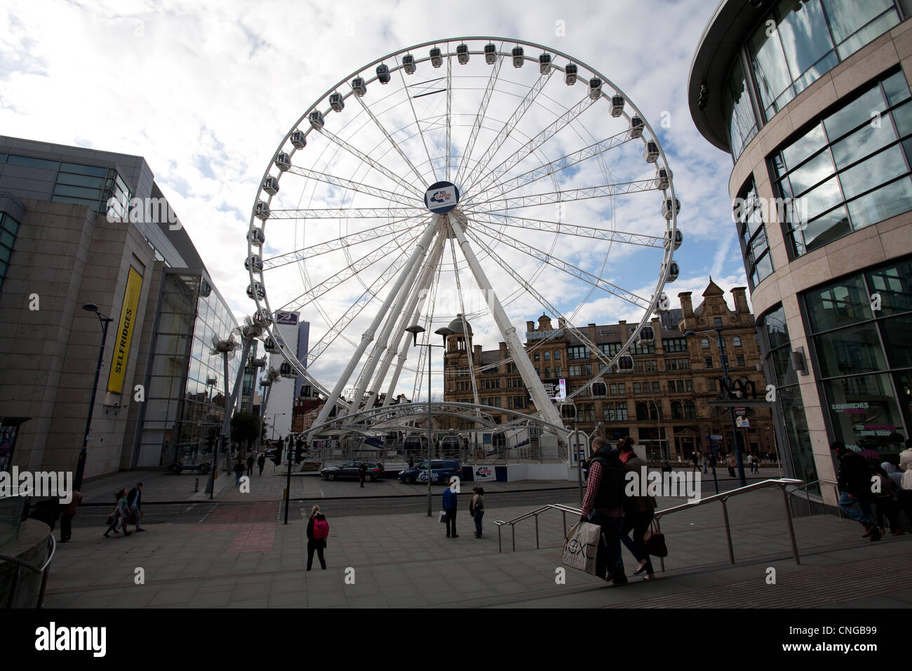 The Big Wheel in Exchange Square , Manchester , pictured the day before ...