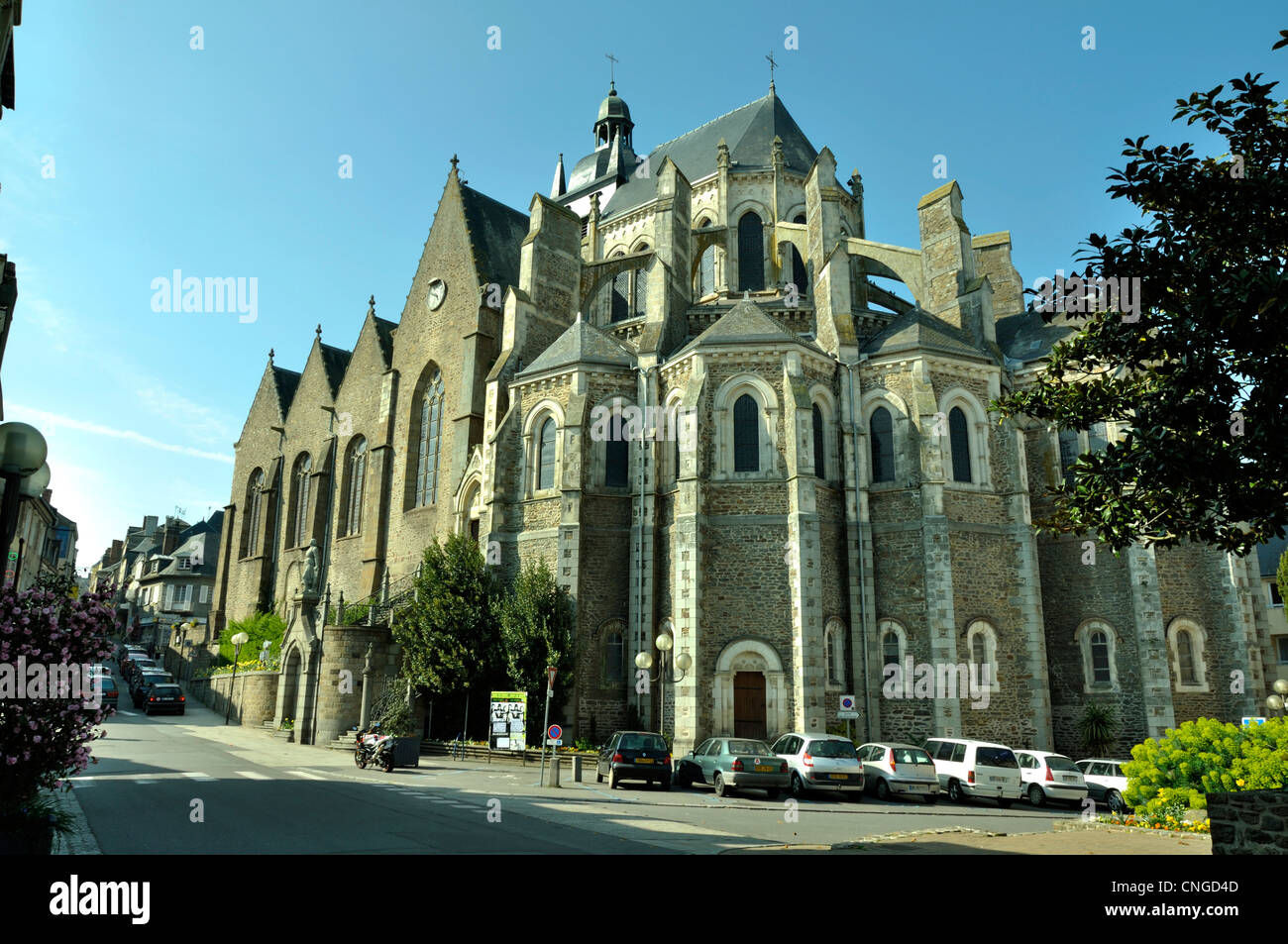 Church : "Notre Dame" in Mayenne city, north of the Mayenne Department ...