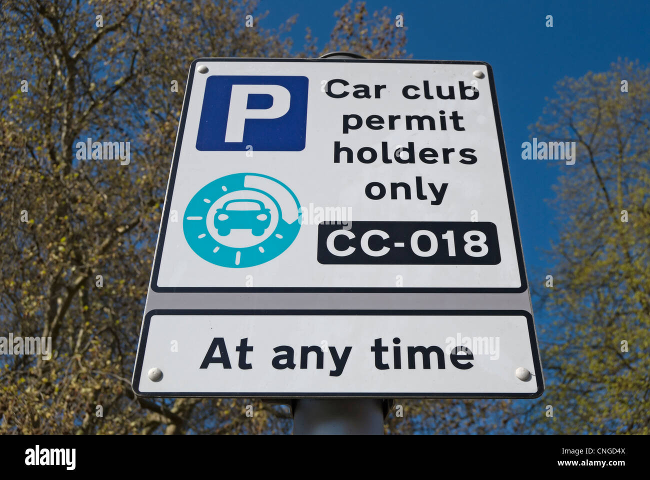 car club permit holders only sign, richmond upon thames, surrey ...